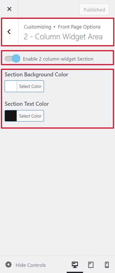 Front Page Options Themeinwp Documentation