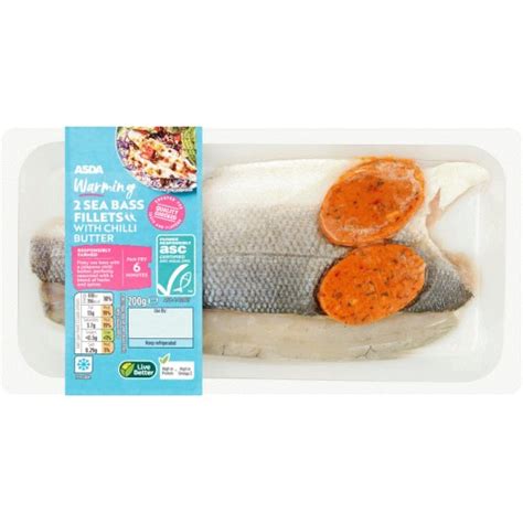 Asda Warming 2 Sea Bass Fillets With Chilli Butter 200g Compare