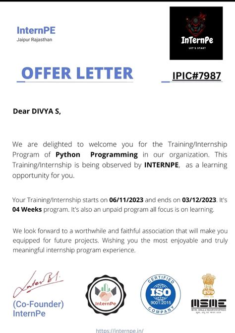 divya s on linkedin internpe