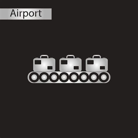 흑인과 백인 스타일 아이콘 가방 공항 벡터 Eps Ai Uidownload