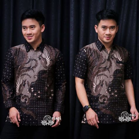 Jual Kemeja Hem Baju Batik Pria Kerja Lengan Panjang Modern Motif Cucakrowo Shopee Indonesia