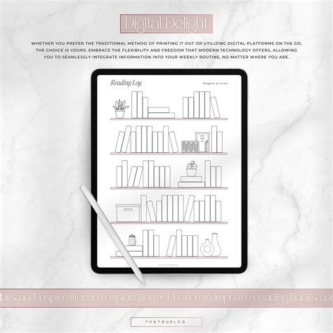 Bookshelf Reading Log Printable Reading Tracker Digital Bookshelf