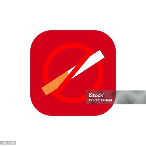 Vierkante Pictogram Met Roken Verboden Symbool Stockvectorkunst En Meer