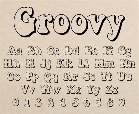 Groovy Schriftart Groovy Retro Schriftart Groovy Script Schriftart Groovy 70er Schriftart Groovy