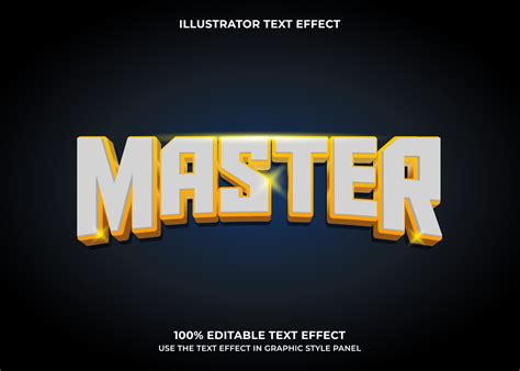 Editable Master 3d Vector Text Effect 25681391 Vector Art At Vecteezy