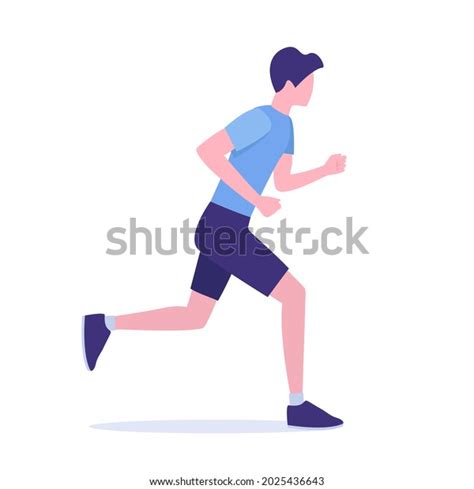 Running Man Flat Colored Vector Illustration Stock Vector Royalty Free Shutterstock