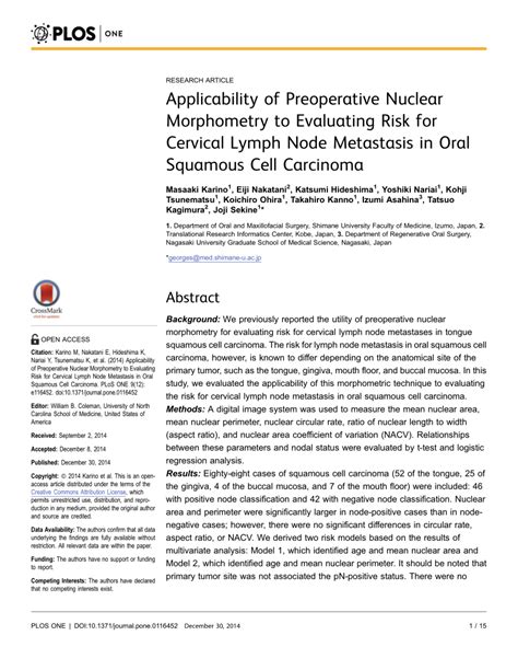 Pdf Applicability Of Preoperative Nuclear Morphometry To Evaluating