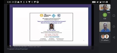 Ieee Cs Madras Acm Chennai And Csi Chennai Organised A Webinar On How To Be Prepared For The New