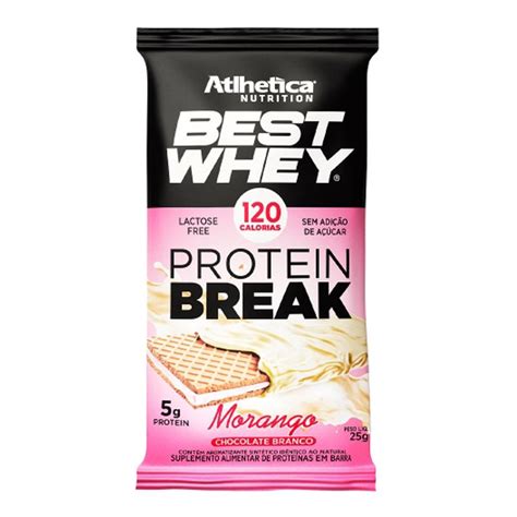Best Whey Protein Break Morango Chocolate Branco Atlhetica Nutrition 25