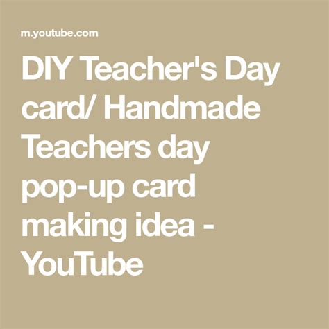 Diy Teachers Day Card Handmade Teachers Day Pop Up Card Making Idea