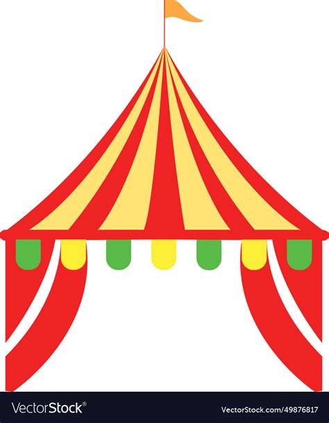 Circus Carnival Tent With Flag Color Royalty Free Vector