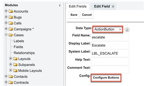 creating an action button sugar support