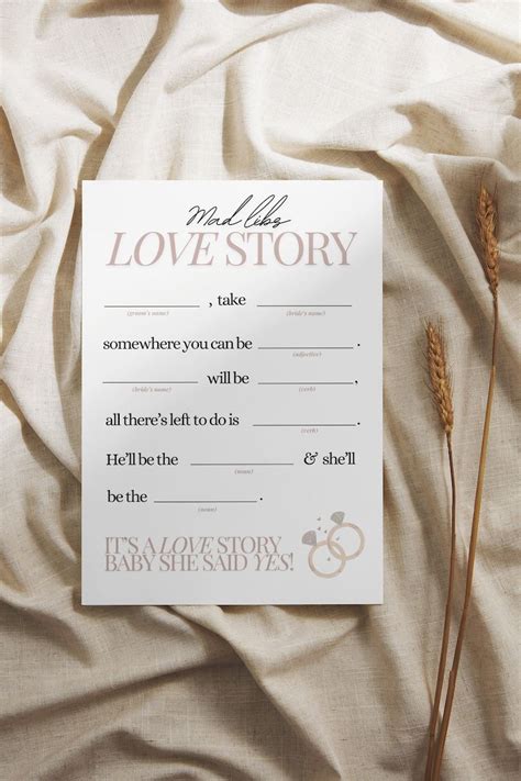 Printable Love Story Bridal Shower Game Artofit