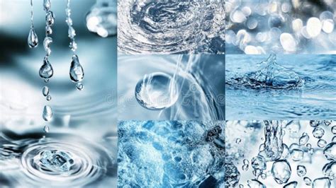 A Serene Collage Showcasing Various Forms Of Water In Different