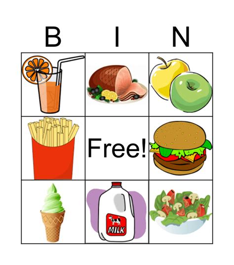 La Comida Bingo Card