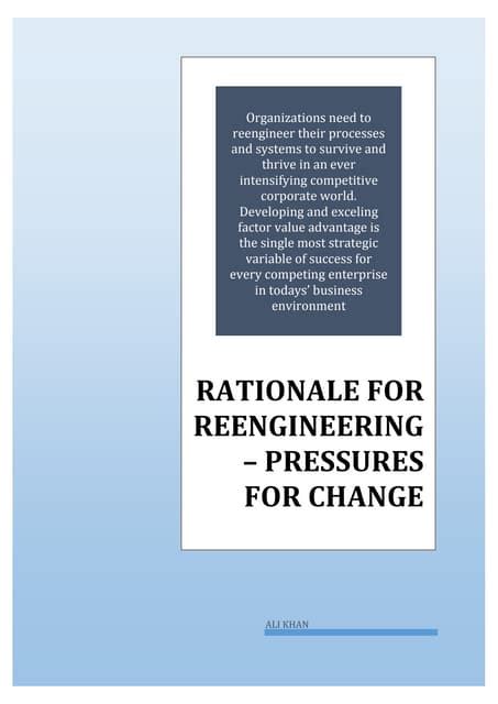 Rationale For Reengineering Pdf