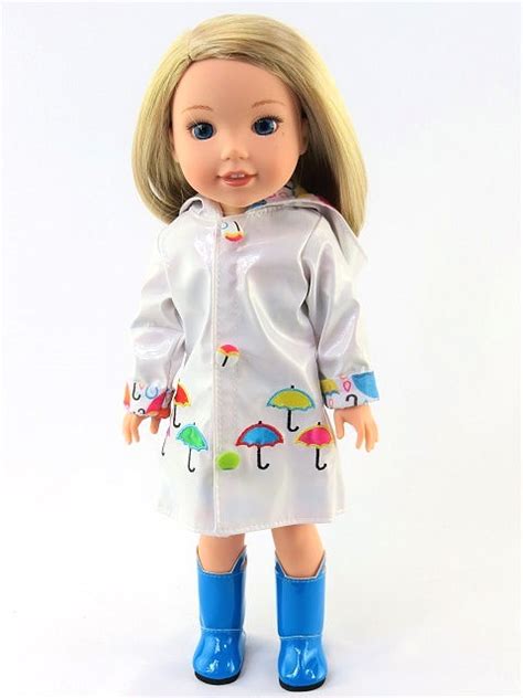 Wellie Wisher Hooded Raincoat Boots And Umbrella The Doll Boutique