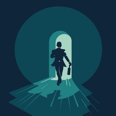 A Man Walks Into A Room With A Man Walking Towards The Door Premium