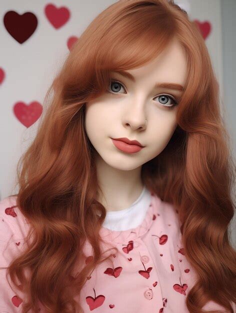 Premium Photo Portrait Of Beautiful Girl In Valentines Day