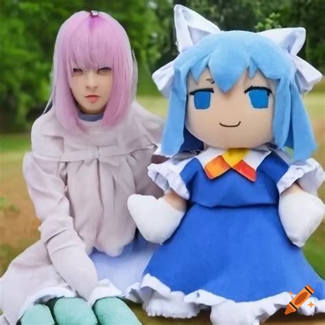 Cirno Plushie Surrounded By Other Touhou Characters