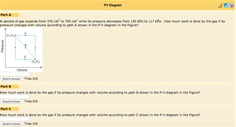 Solved Pv Diagram Part A A Sample Of Gas Expands From 370