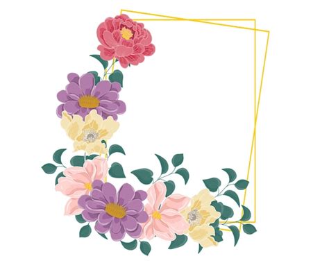 Premium Vector Rose And Lotus Flower Frame