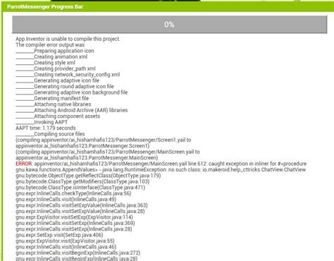 I Am Getting Error Again And Again While Building Apk Bugs And Other Issues MIT App Inventor