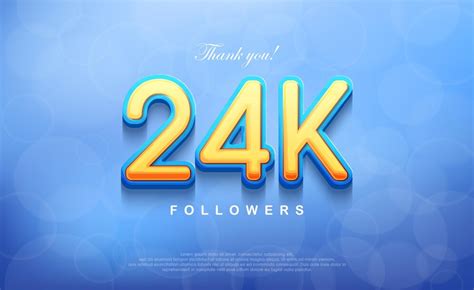 Premium Vector 24k Number For Thanking Followers Unique Bokeh Blue