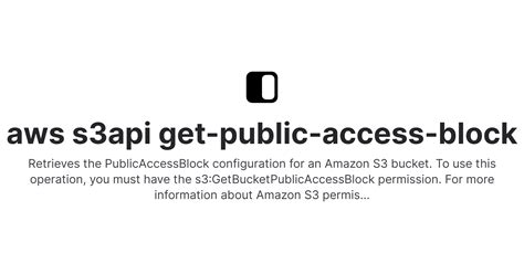 Aws S3api Get Public Access Block Fig