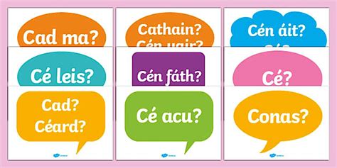 Irish Question Words Posters As Gaeilge Twinkl Twinkl