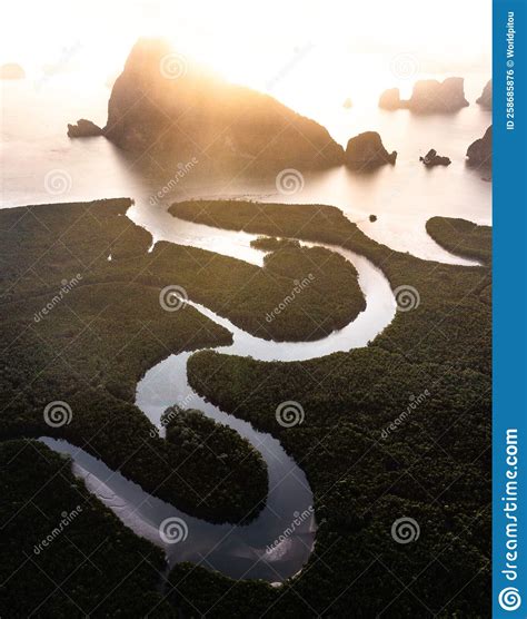 Aerial View Of Samet Nangshe Viewpoint At Sunset During Rainy Season