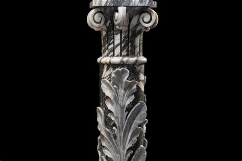 Grey Marble Column Details With Architectural Grace Premium Ai