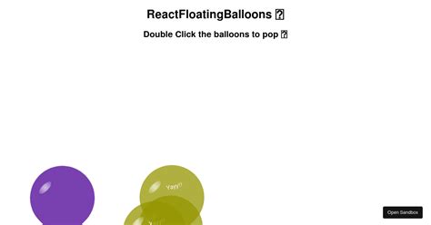 React Floating Balloons Basic Example Forked Codesandbox