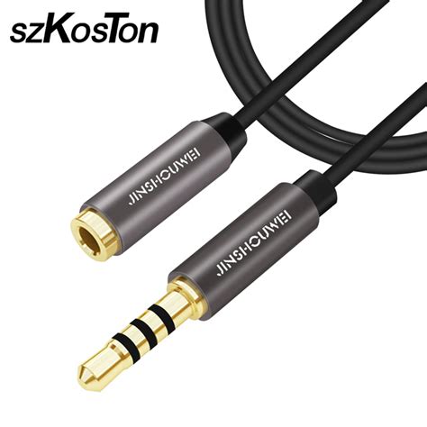3.5 mm Metal Jack Aux Audio Cable Male to Female Aux Extension Cable ...