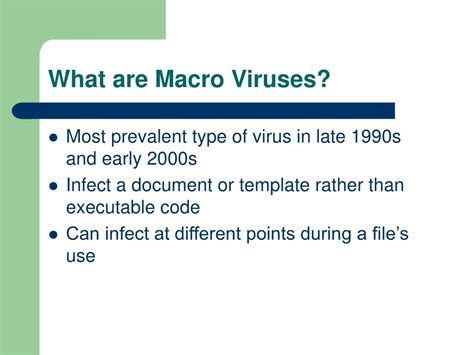 PPT Macro Viruses PowerPoint Presentation Free Download ID