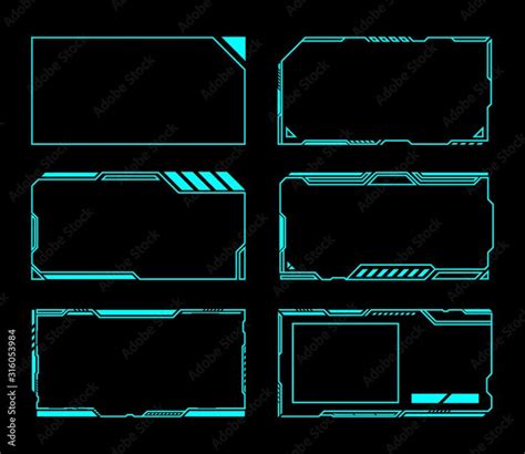 Frame Set Technology Future Interface Hud Stock Vector Adobe Stoc