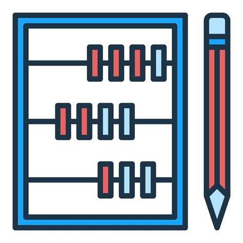 Math School Abacus And Pencil Vector Mathematics Science Concept Colored Icon 25350074 Vector