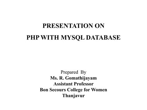 Php With Mysql Ppt Ppt