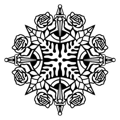 Rose Mandala Svg Mandala Svg Floral Svg Rose Svg Sword Svg Gothic