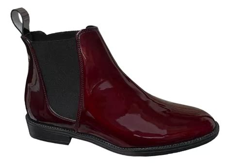 Botín Charol Vino Chelsea Zanthy Shoes M600 Mariachi Botas Envío Gratis