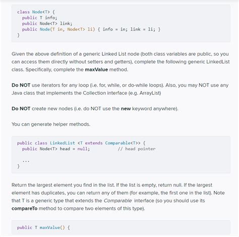 Solved Class Node Public I Info Public Node Link Public