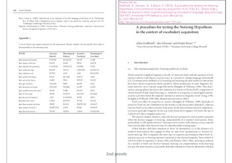 Pdf A Procedure For Testing The Noticing Hypothesis In The Context Of Vocabulary Acquisition