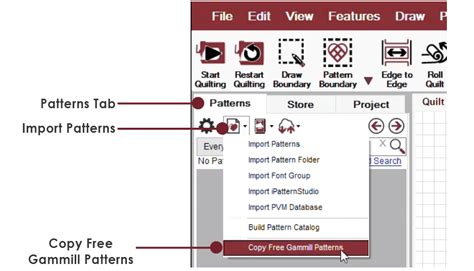 Import Patterns In The Patterns Tab