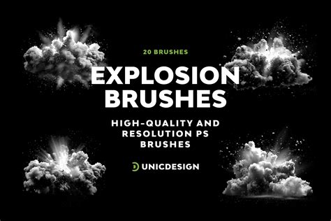 Explosion Photoshop Brushes Graphic By Unicdesign · Creative Fabrica