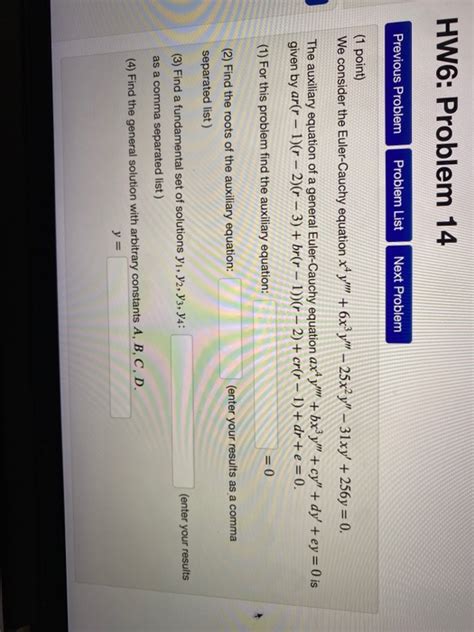 Solved Hw6 Problem 14 Previous Problem Problem List Next