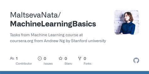 Github Maltsevanatamachinelearningbasics Tasks From Machine