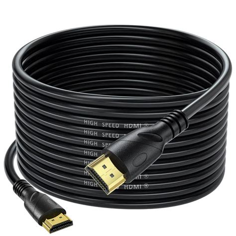 EKIEUDL Quality 30 Ft RG6 Shielded Gold Plated HDMI Cable Wire Black