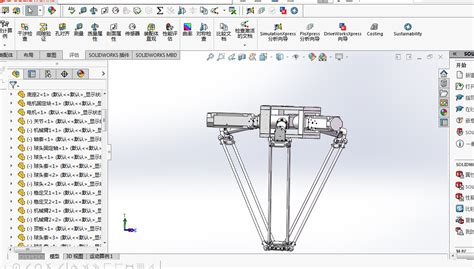 Delta并联机器人 SOLIDWORKS 2016 模型图纸下载 懒石网
