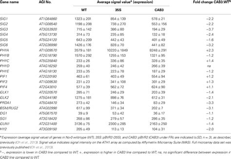Known Light Signaling And Chloroplast Development Genes Download Table