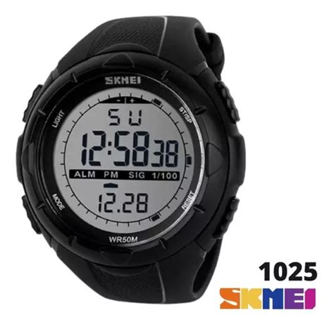 Reloj Digital Impermeable Skmei Original 1025 Para Hombre Color Negro